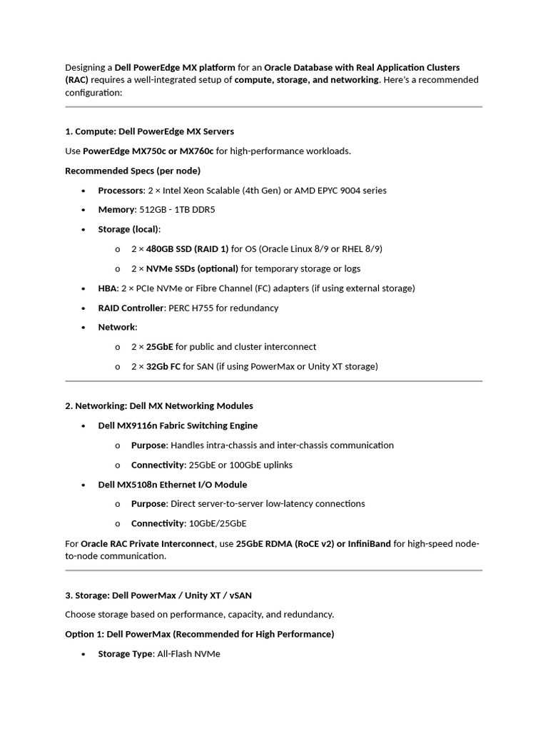 Designing A Dell PowerEdge MX Platform For An Oracle Database With Real ...