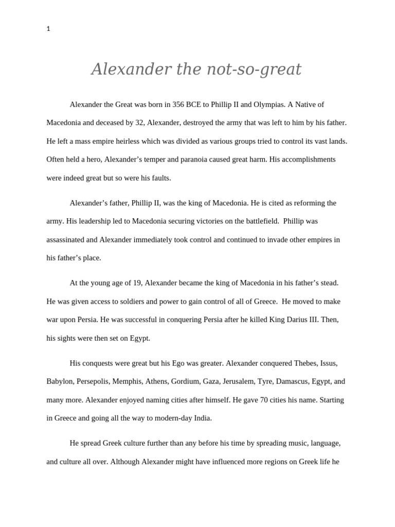 Alexander The Great Essay | PDF