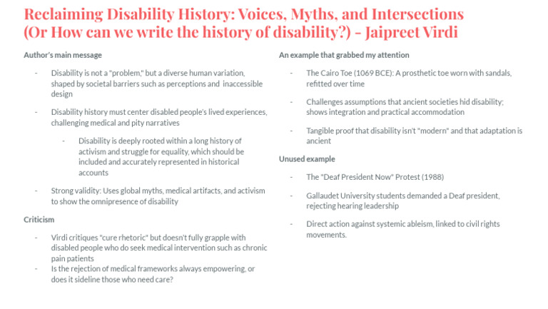 Reclaiming Disability History Insights | PDF