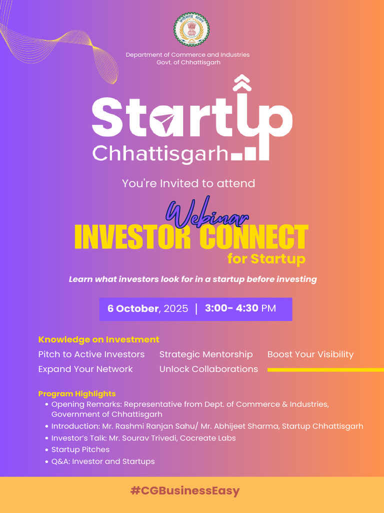 Investor Connect Webinar for Startups | PDF