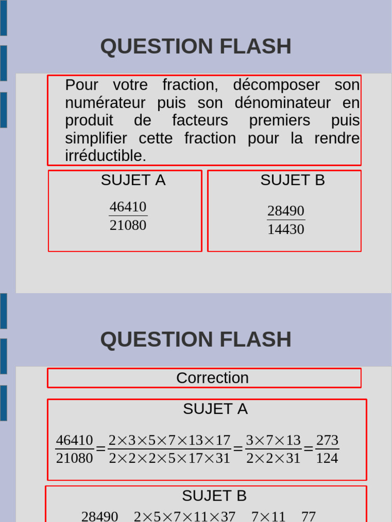 Décomposition et simplification de fractions | PDF