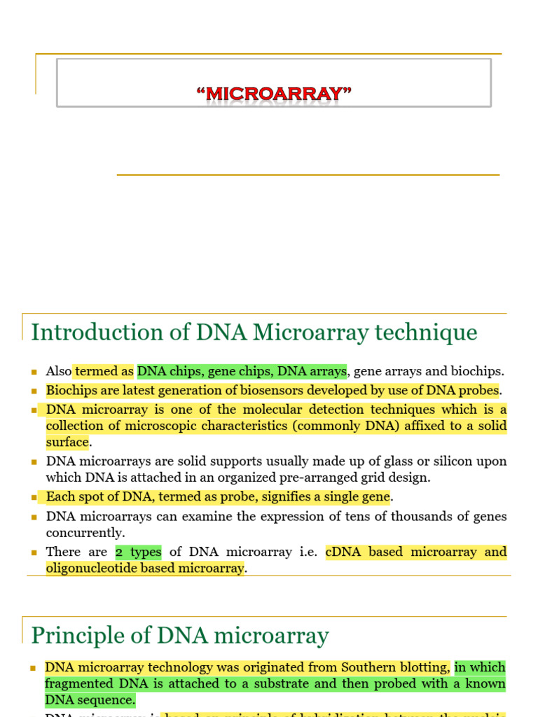 Microarray Genetic Engineering | PDF | Dna Microarray | Complementary Dna