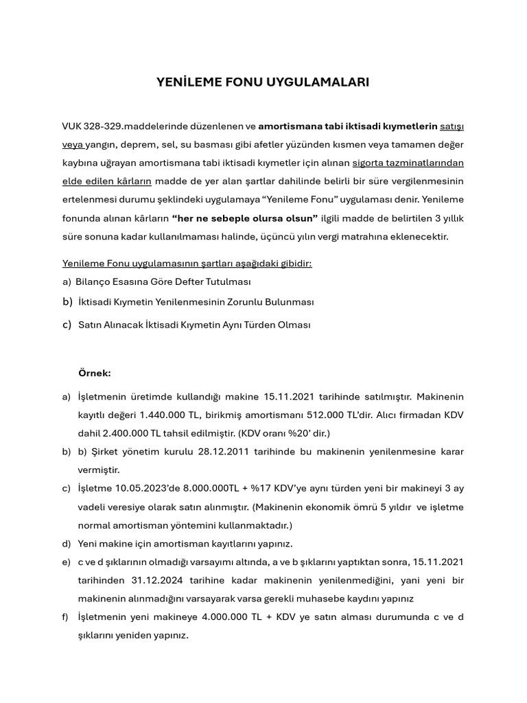 Yeni̇leme Fonu | PDF