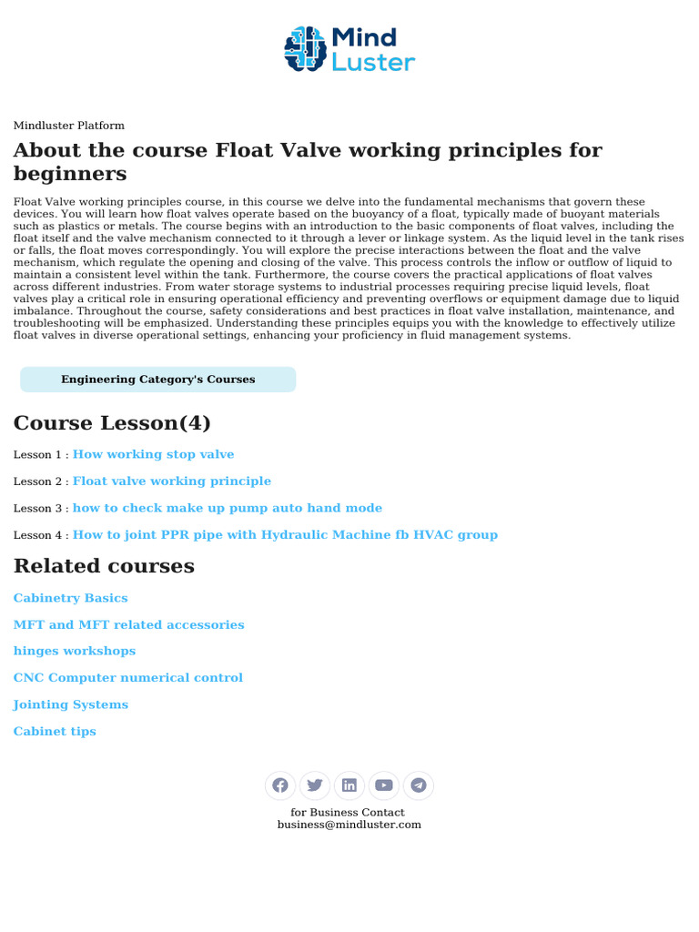 Float Valve Principles for Beginners | PDF