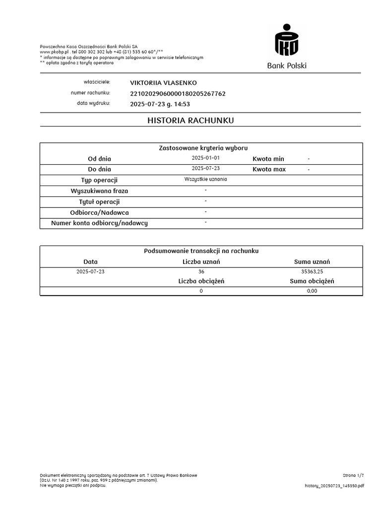 Account History | PDF
