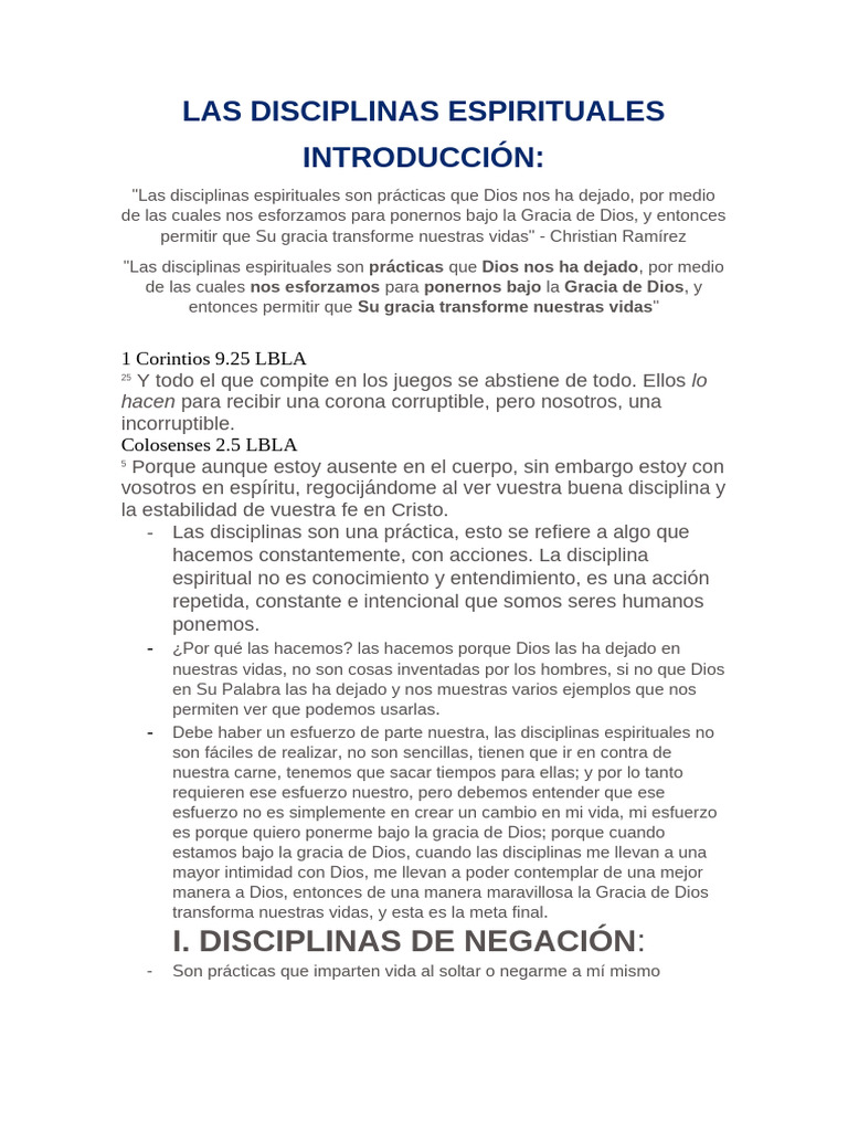 Disciplinas Espirituales para Crecer en Fe | PDF | Oración | Teología