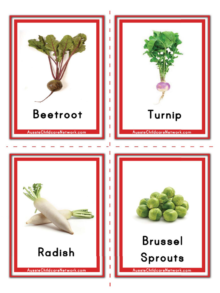 Vegetables Flash Cards 5 | PDF