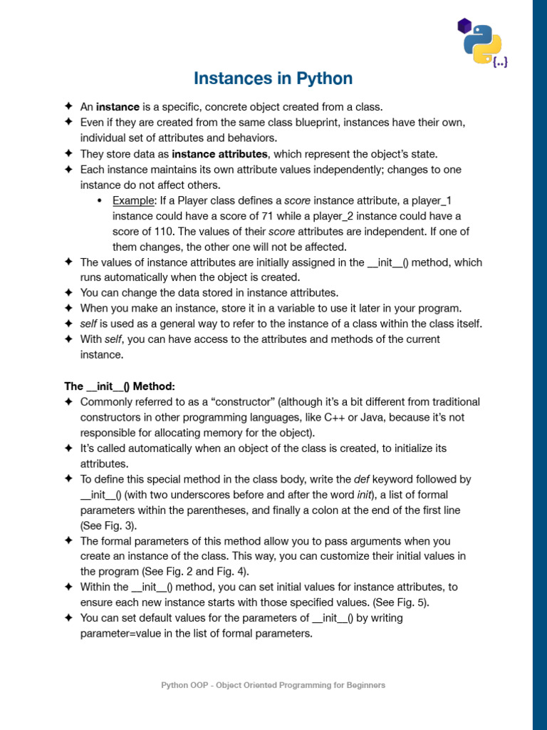 Instances+in+Python+Handout | PDF | Class (Computer Programming ...