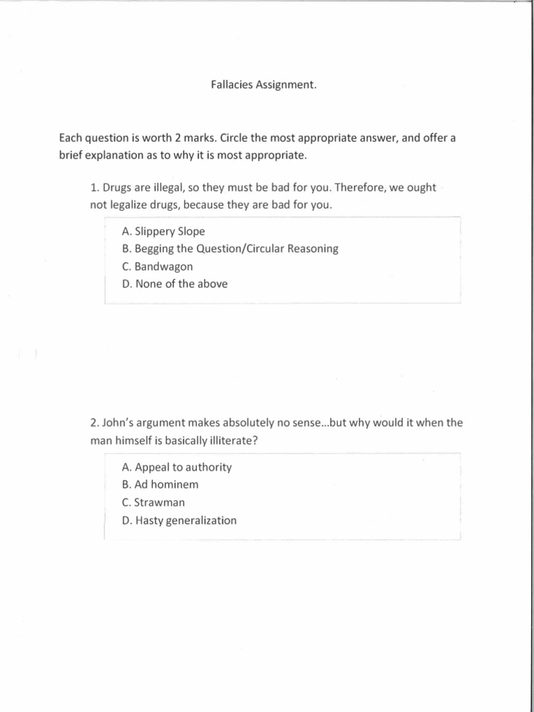Understanding Common Logical Fallacies | PDF