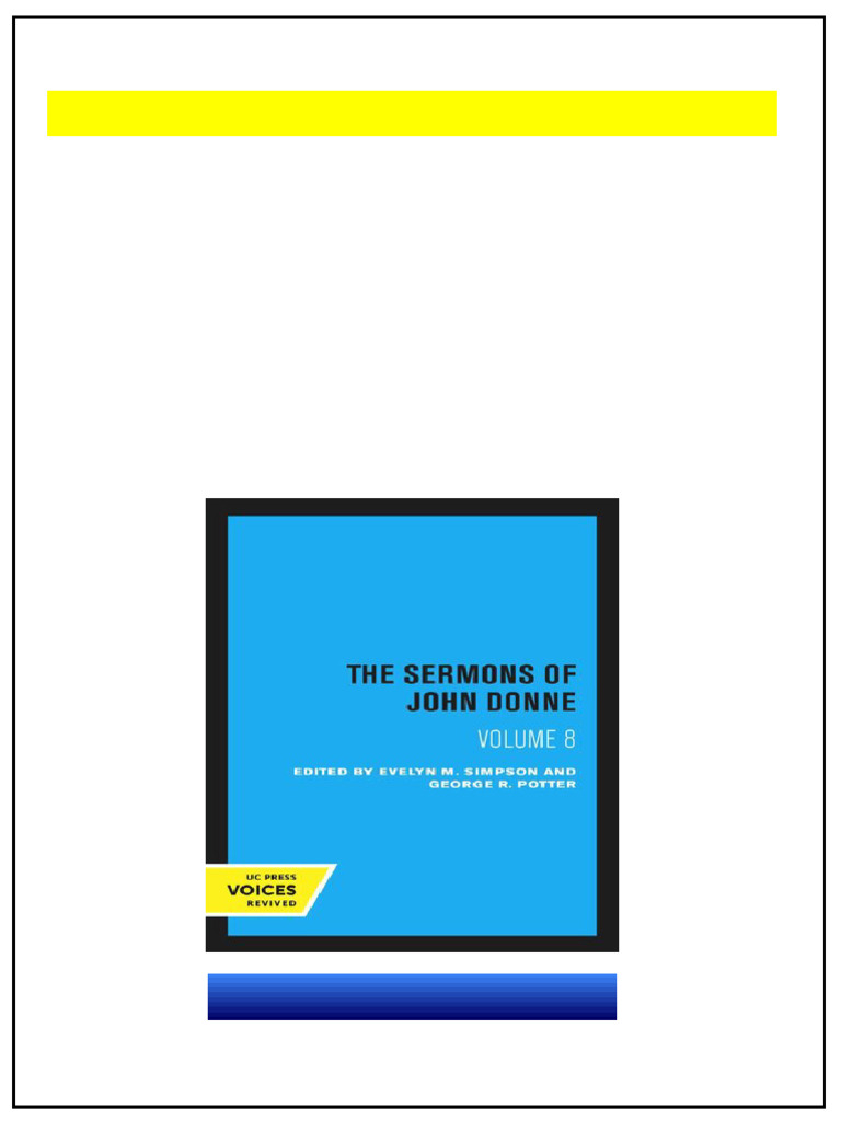 The Sermons of John Donne: Volume 8 pdf version | PDF | Trinity | Sermon