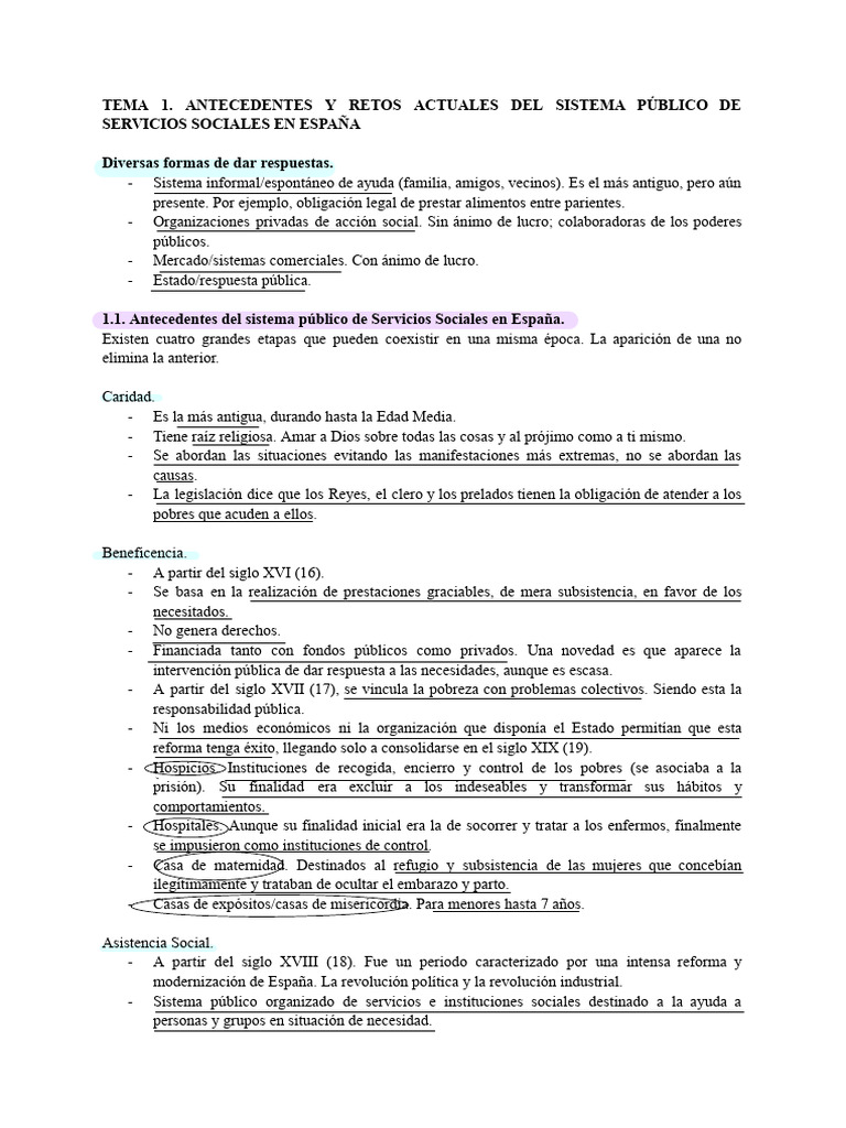 Estructura Tema 1 | PDF | Trabajo Social | Politica social