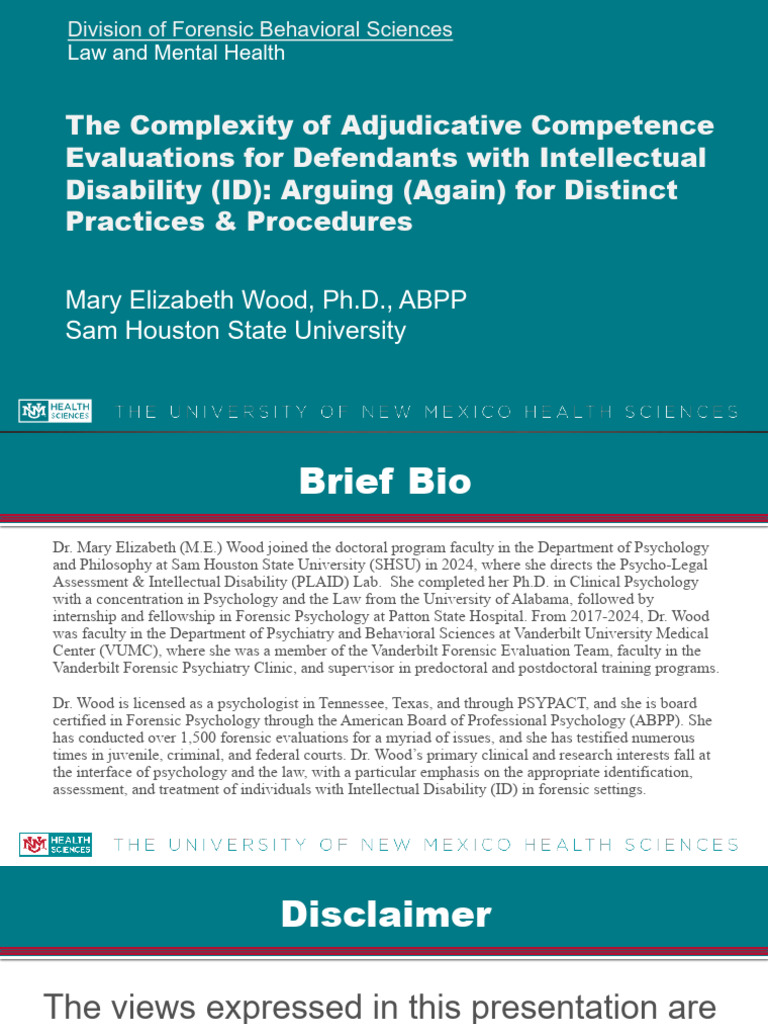 Adjudicative Competence in ID Defendants | PDF | Intellectual ...