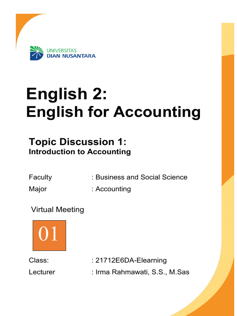 Module 1 - English 2 For Acc - Intro To Accounting | PDF | Debits And ...