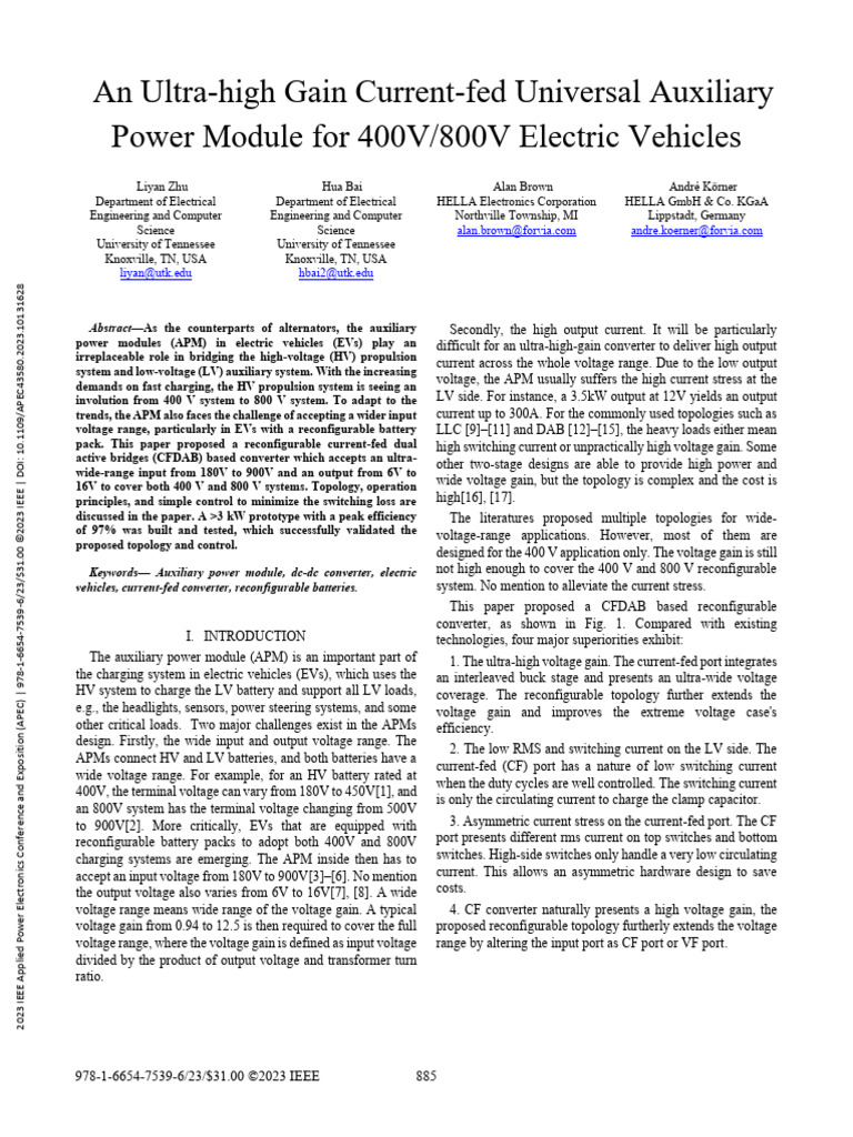 An Ultra-High Gain Current-Fed Universal Auxiliary Power Module For ...