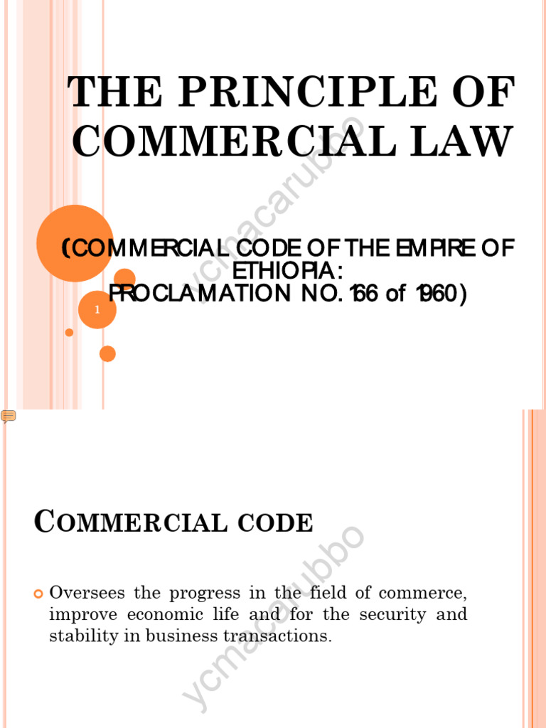 Ethiopia's Commercial Law Overview | PDF | Insurance | Partnership