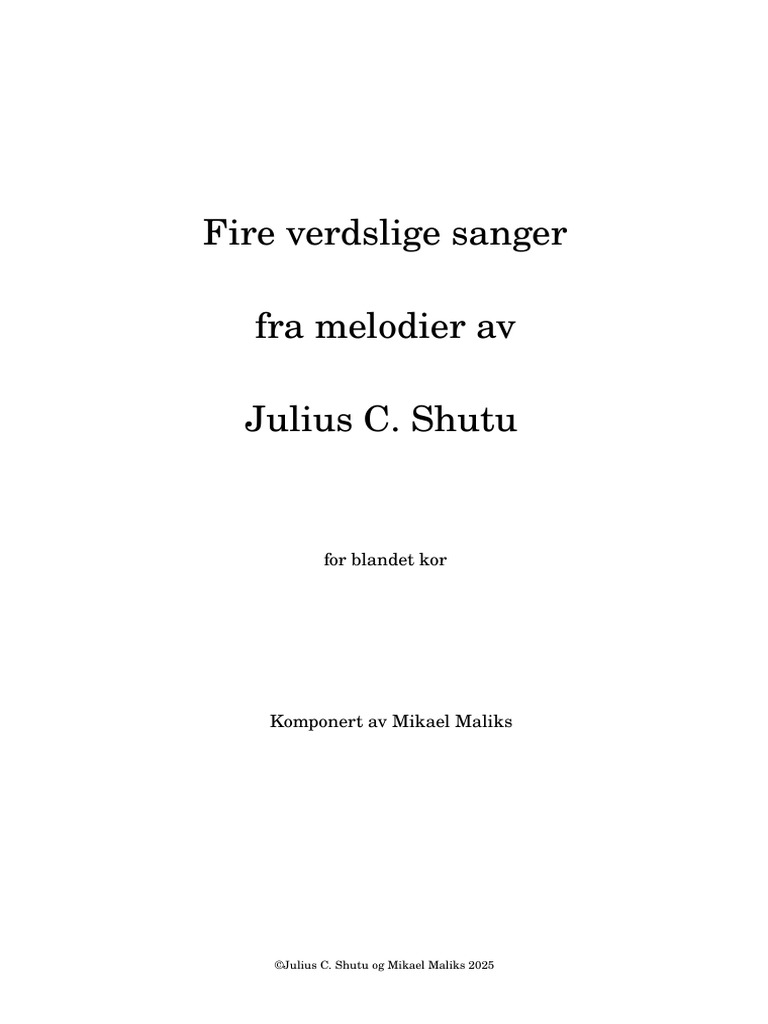 Four Secular Choral Songs by Shutu | PDF