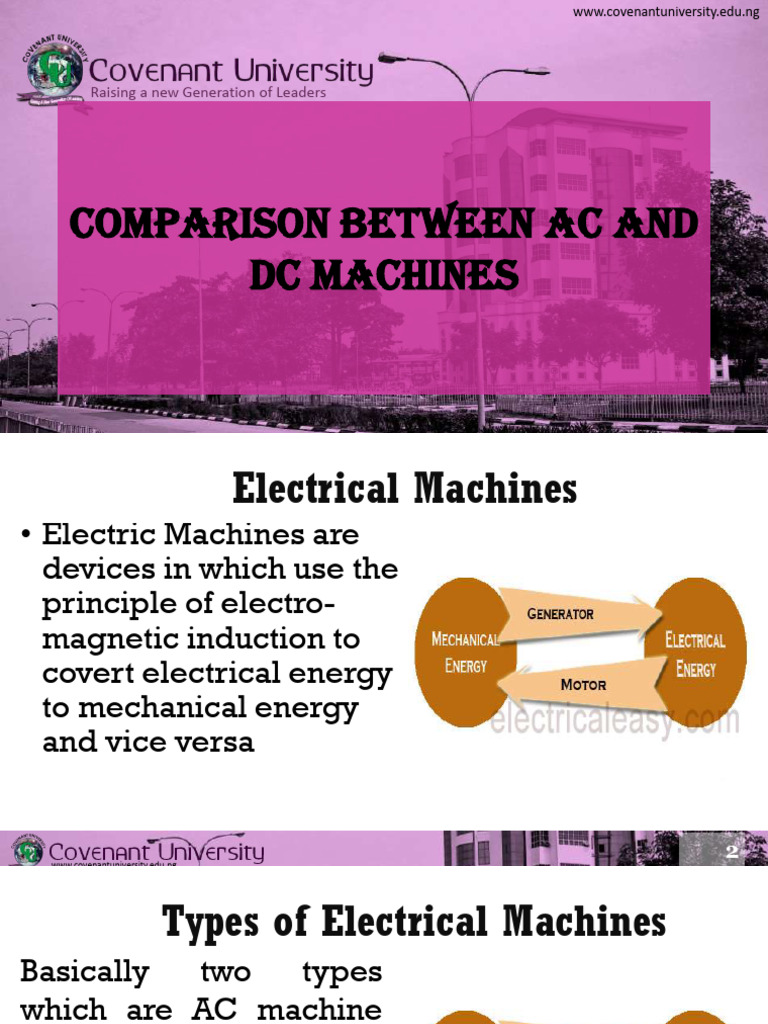 Comparism Between AC-DC Machines | PDF | Electric Motor | Direct Current