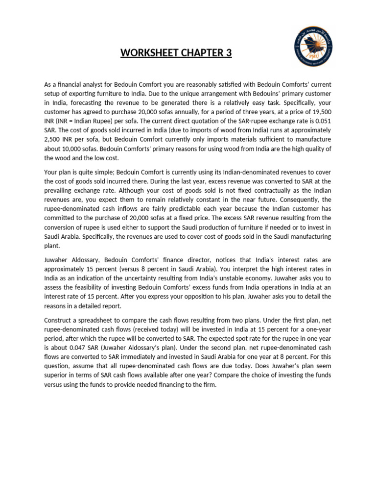 Bedouin Comfort Financial Analysis Worksheet | PDF | Interest ...