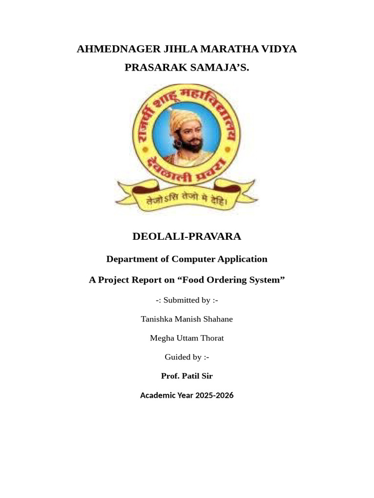 Food Ordering System Documentation | PDF | Menu | Menu (Computing)