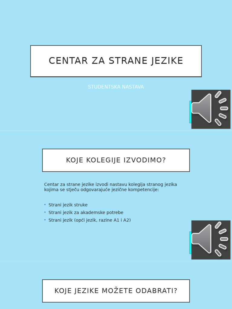 Centar Za Strane Jezike - Studentska Nastava 2025 - 2026 | PDF