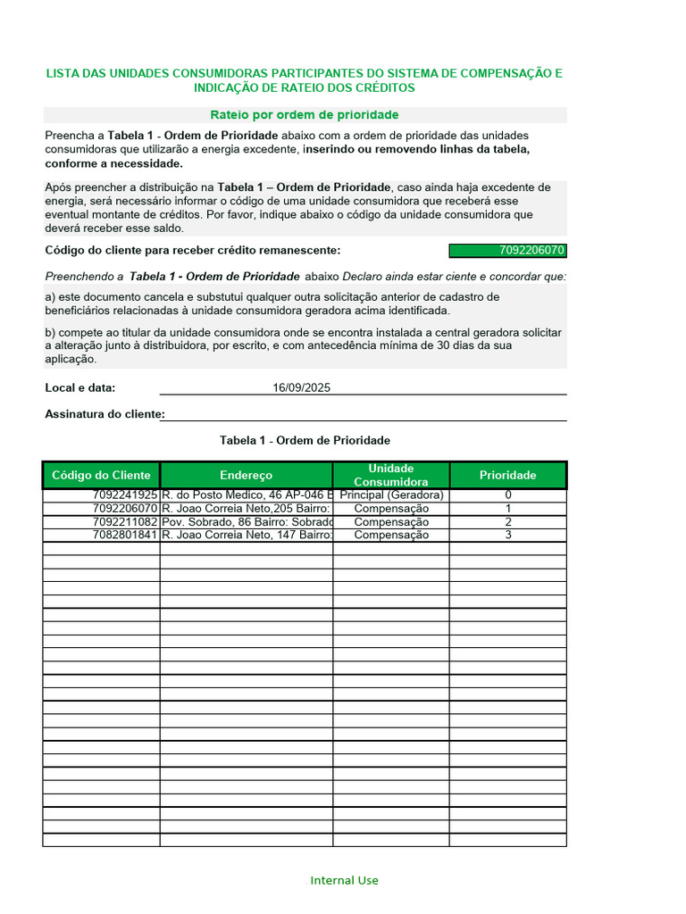 FROP - Formulário de Rateio Por Ordem de Prioridade 1 1 | PDF