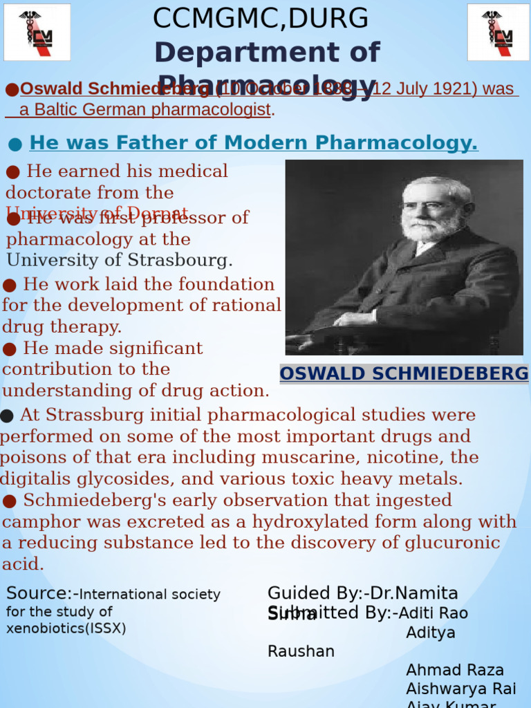 Oswald Schmiedeberg: Father of Modern Pharmacology | PDF