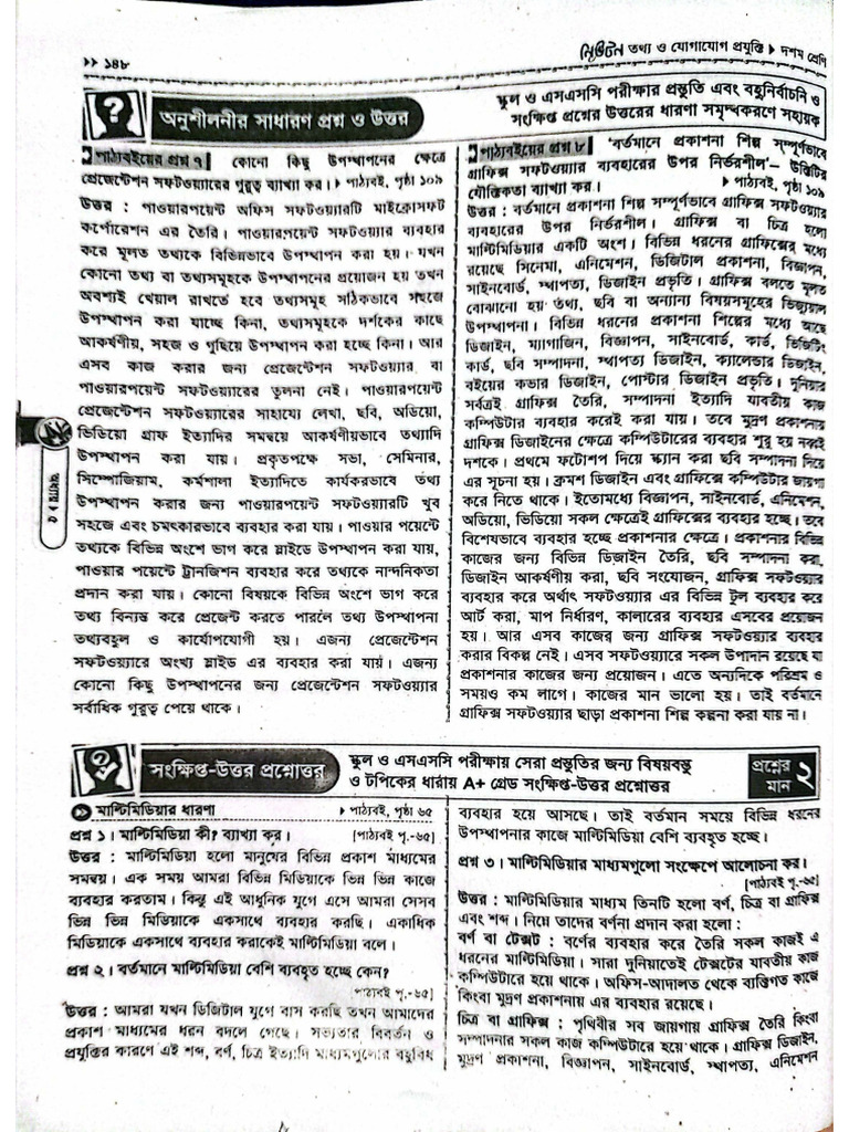 Class 10 Ict Chapter5&6 LectureGuideQna | PDF