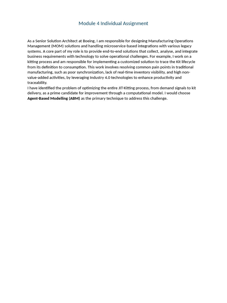 M4 Individual Assignment | PDF | Agent Based Model | Simulation
