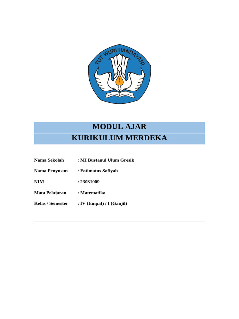 Modul Ajar Kelas 4 Bab 1 Ganjil | PDF