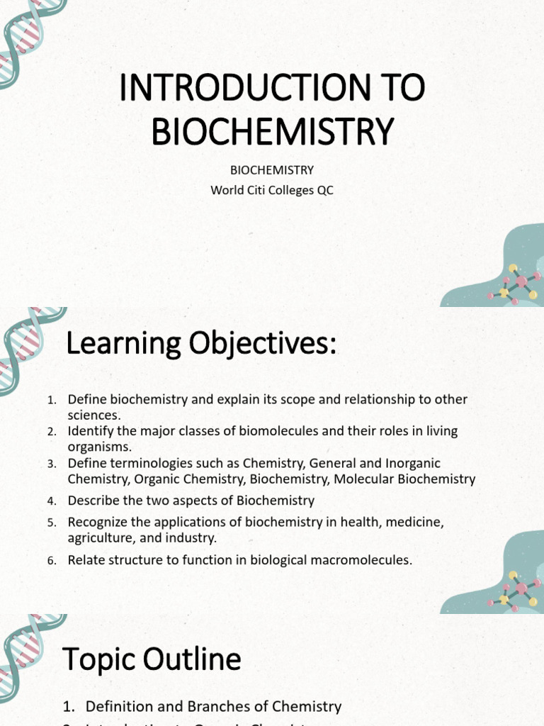 Introduction to Biochemistry Basics | PDF | Functional Group | Organic ...