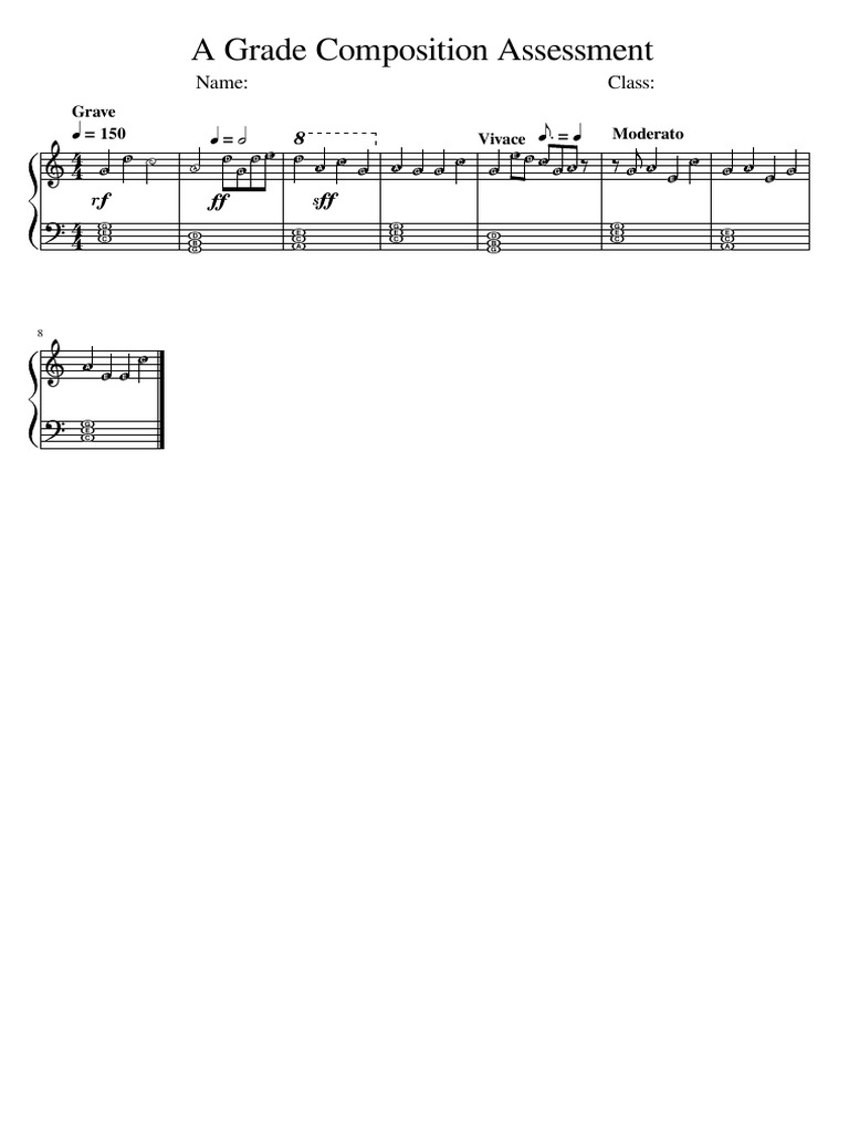 Grade 8 Composition Assessment Guide | PDF