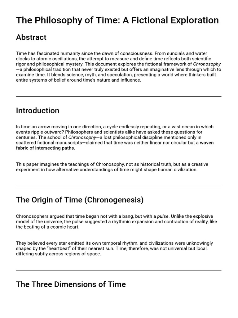 Exploring Chronosophy: Time's Fabric | PDF | Time | Reality