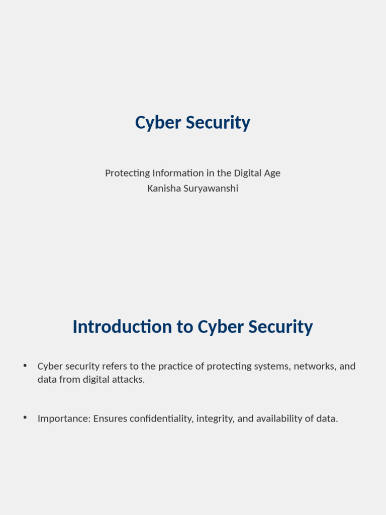Cyber Security Presentation Designed | PDF