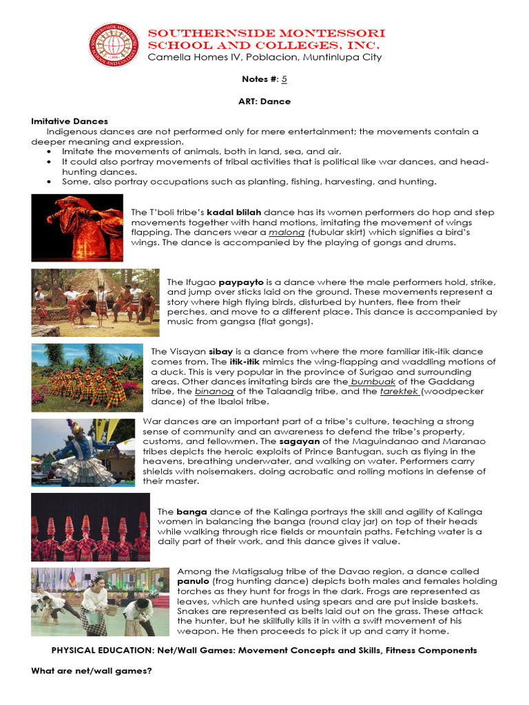 2ND QUARTER_NOTES 5_ MAPEH 5 | PDF | Dances | Volleyball