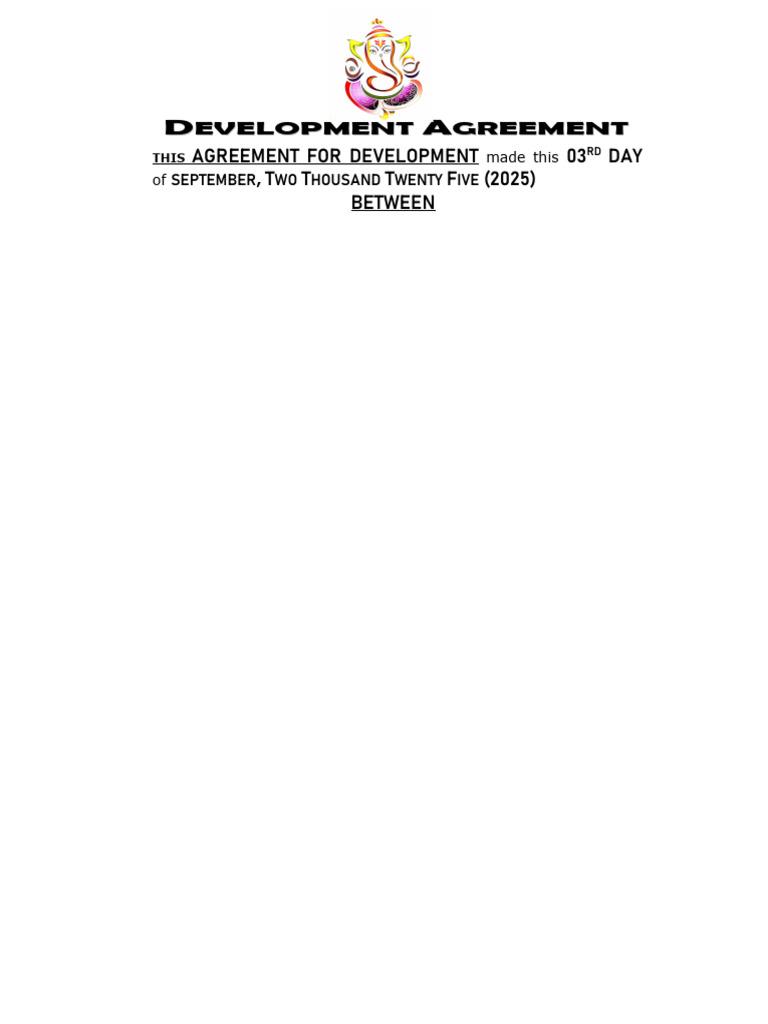 Development Agreement For Amala (Karmakarpara) Project | PDF | Wall | Door