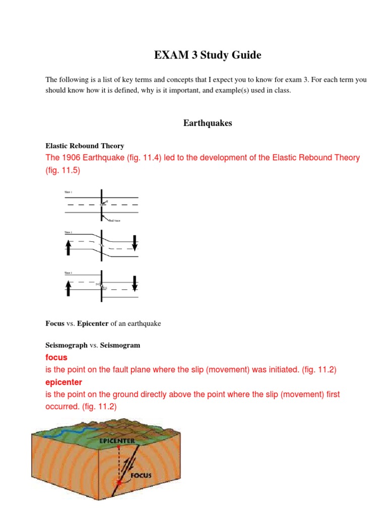 EXAM 3 Study Guide | PDF | Aquifer | Earthquakes