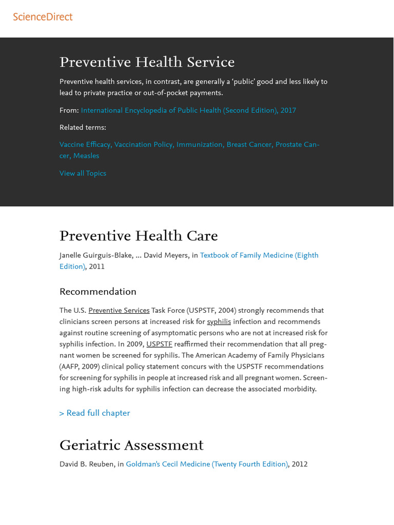 Preventive Health Service | PDF | Vaccines | Vaccination