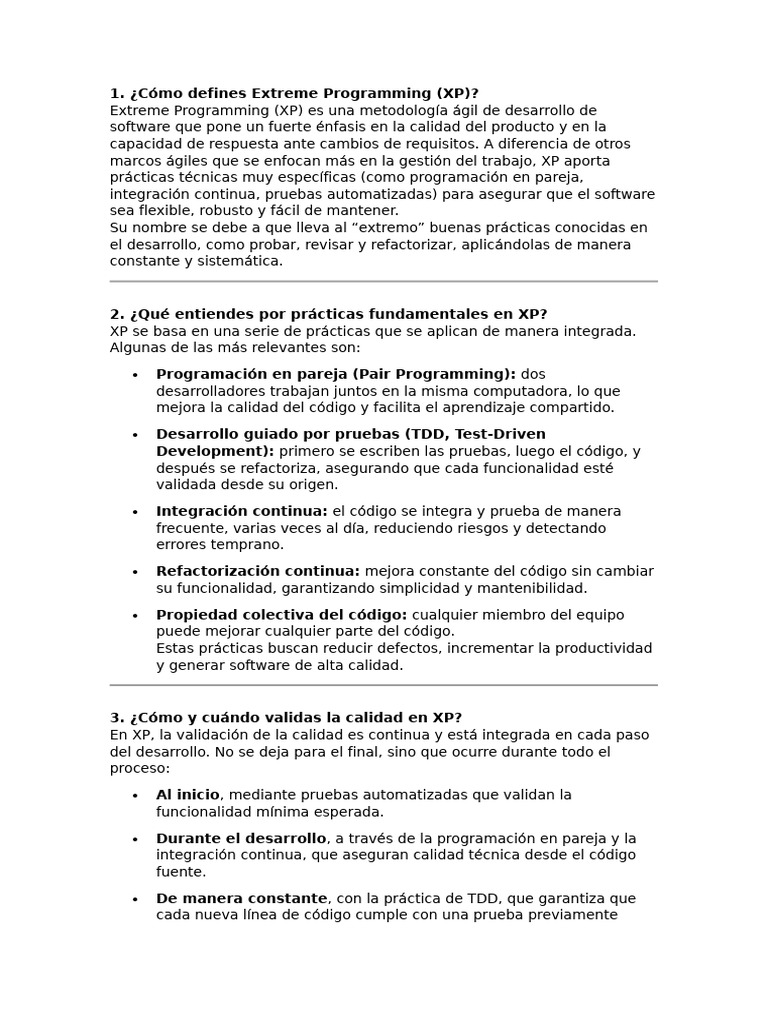 Extreme Prog | PDF | Desarrollo guiado por pruebas | Software