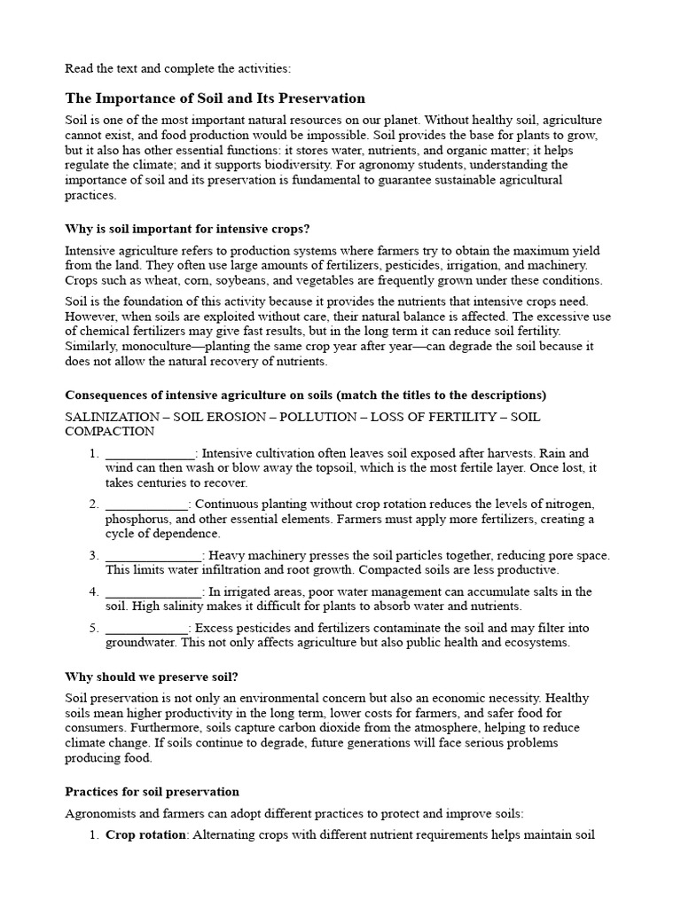Soil Importance and Preservation Strategies | PDF | Soil | Agriculture