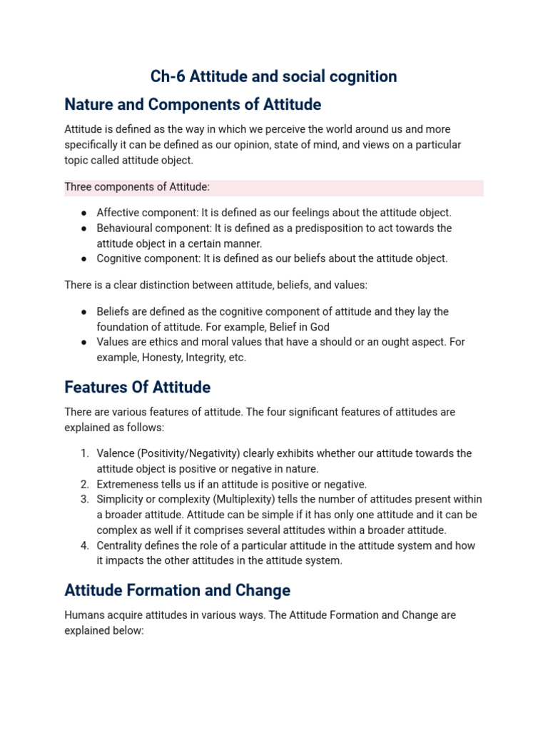 Understanding Attitude and Social Cognition | PDF | Attitude ...
