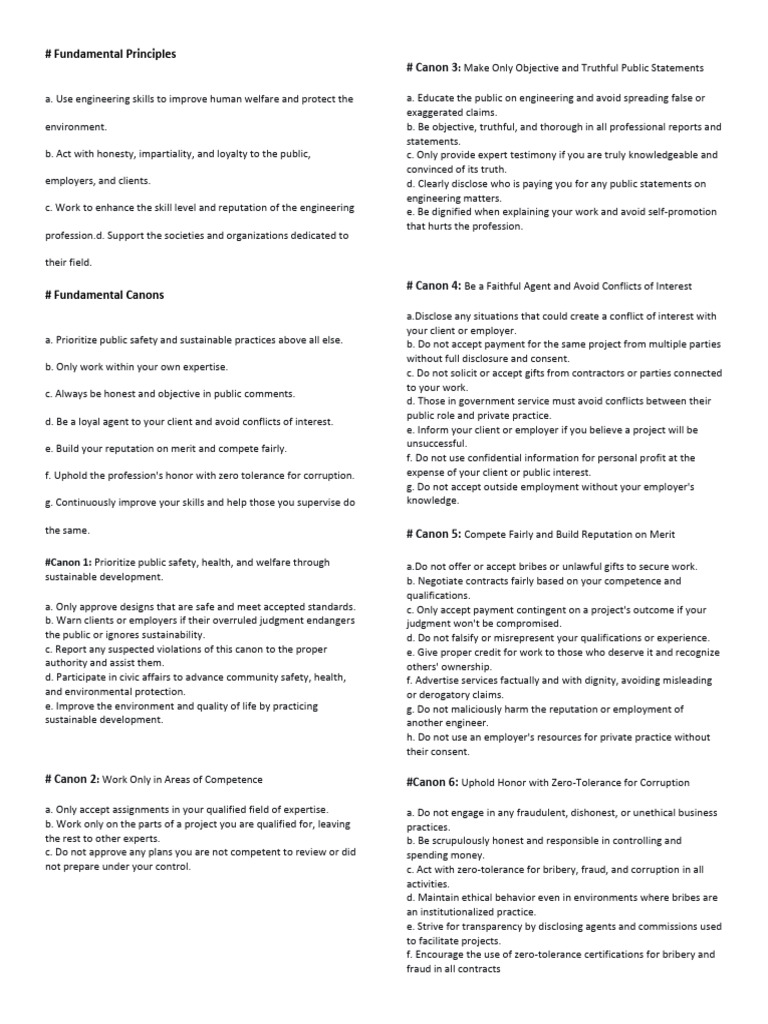 Fundamental Principles | PDF | Conflict Of Interest | Bribery