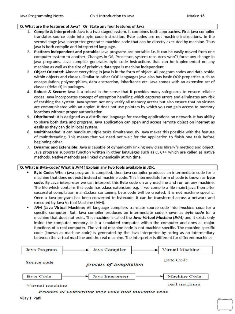 JPR CH1 Introduction To Java | PDF | Java Virtual Machine | Java (Programming Language)