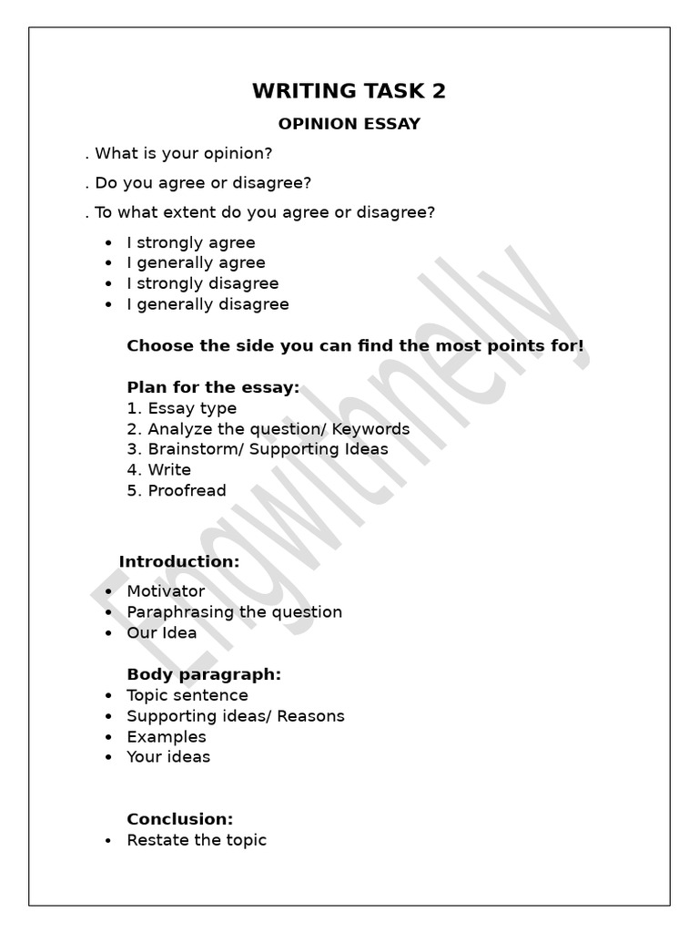 Writing Task 2 - Opinion Essay | PDF