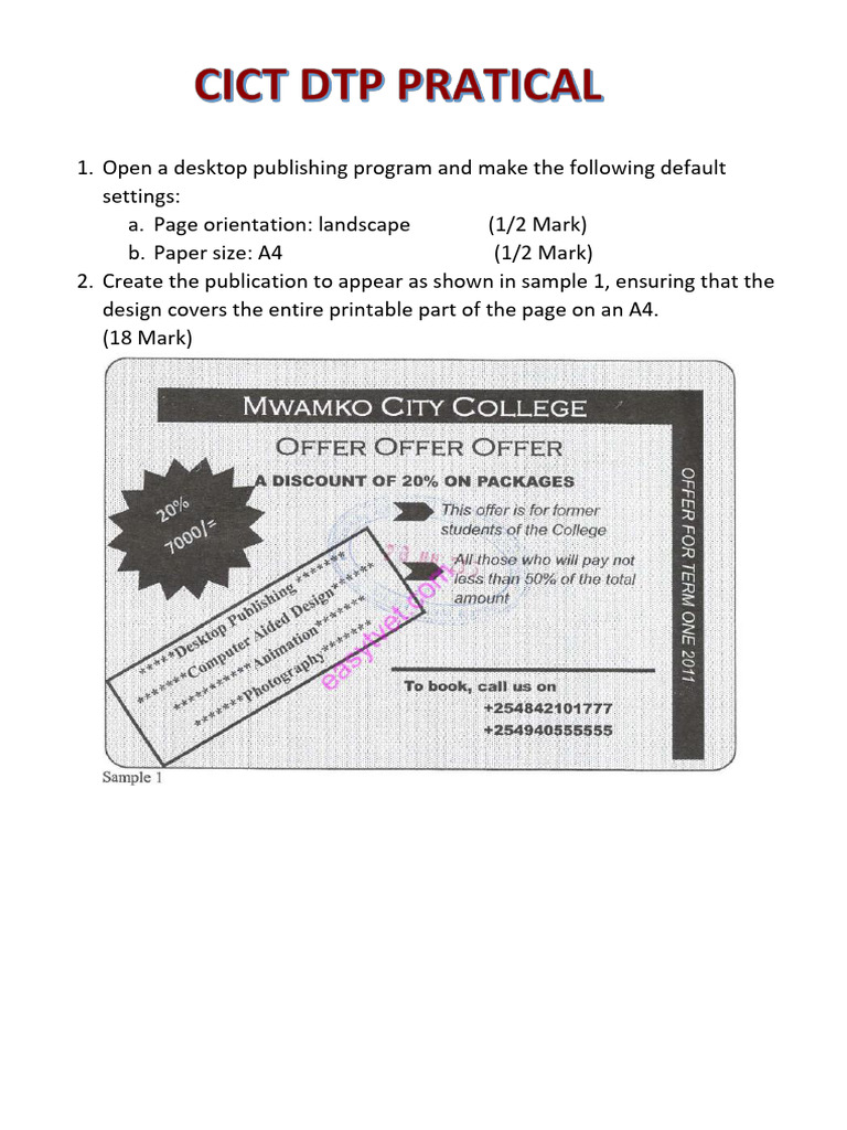 Desktop Publishing Design Instructions | PDF