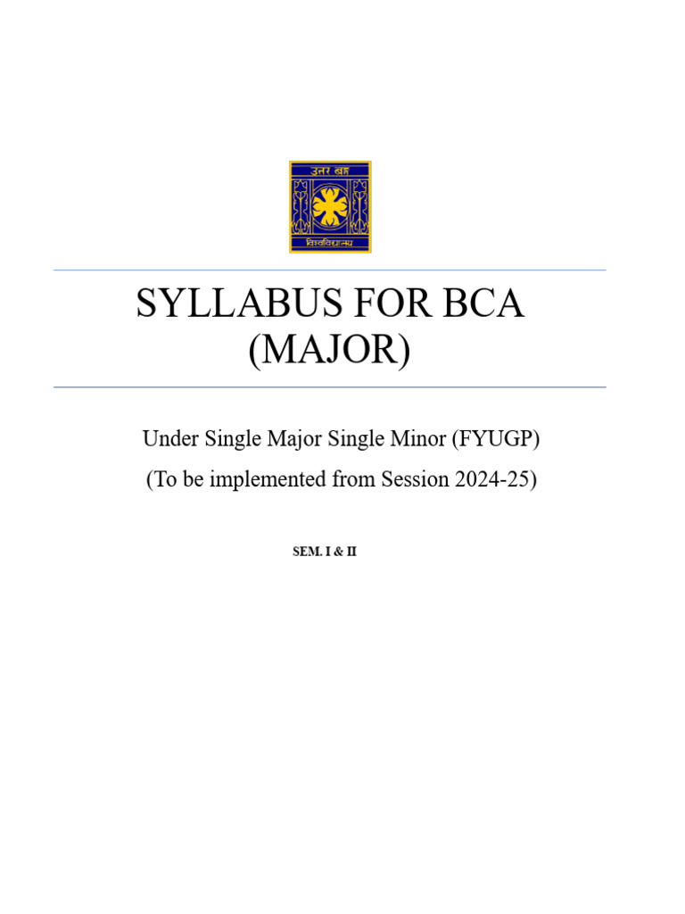 Revised Syllabus For Bca 2024-25 Single Major Single Minor 26-09-2024 | PDF | Operating System ...