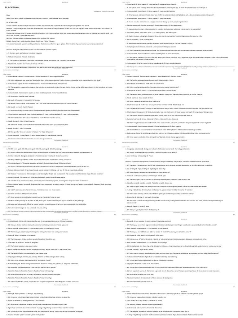 UCSP Create A 100 Items Multiple Choice Exam Using This Files in PDF ...