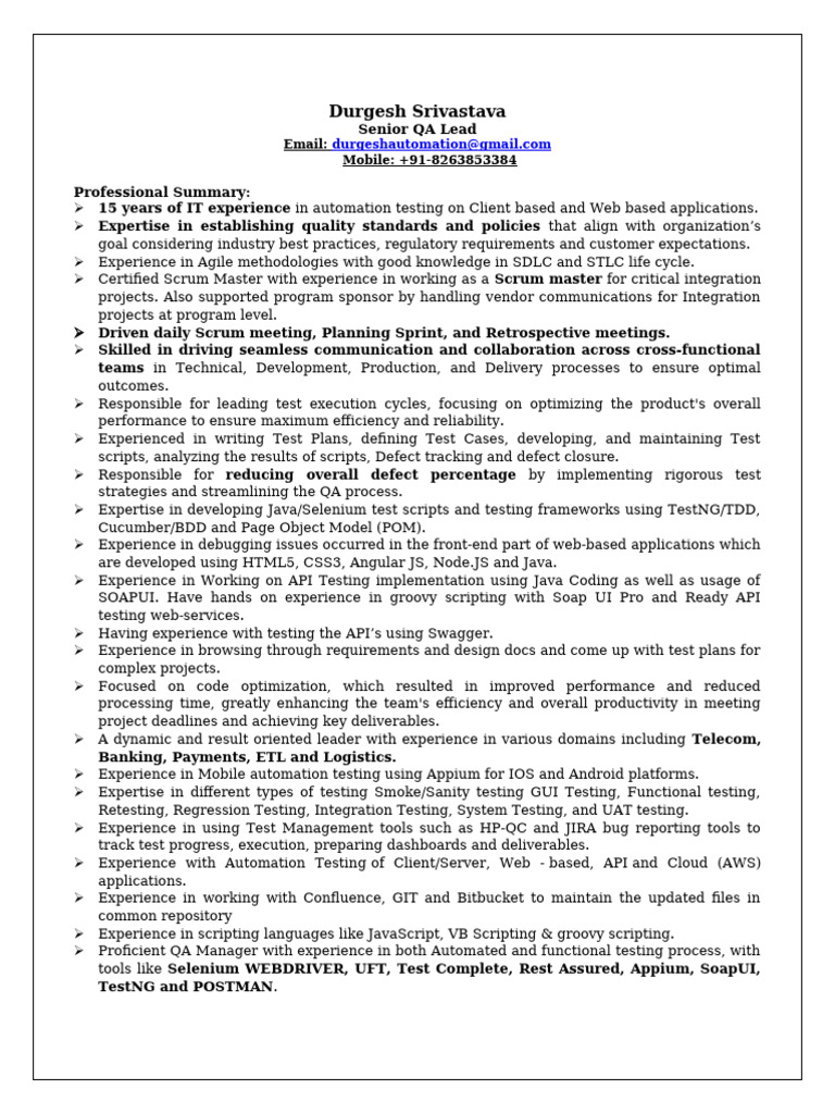 Durgesh Srivastava - Resume | PDF | Search Engine Optimization ...