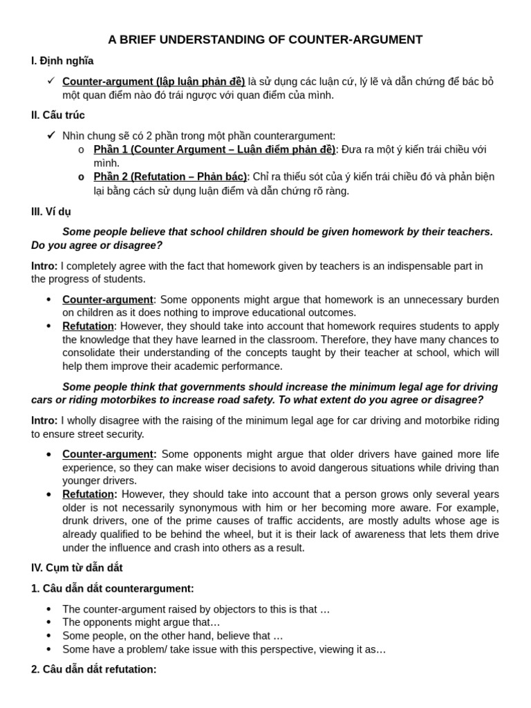 Understanding Counter-Arguments and Refutations | PDF | Adolescence ...