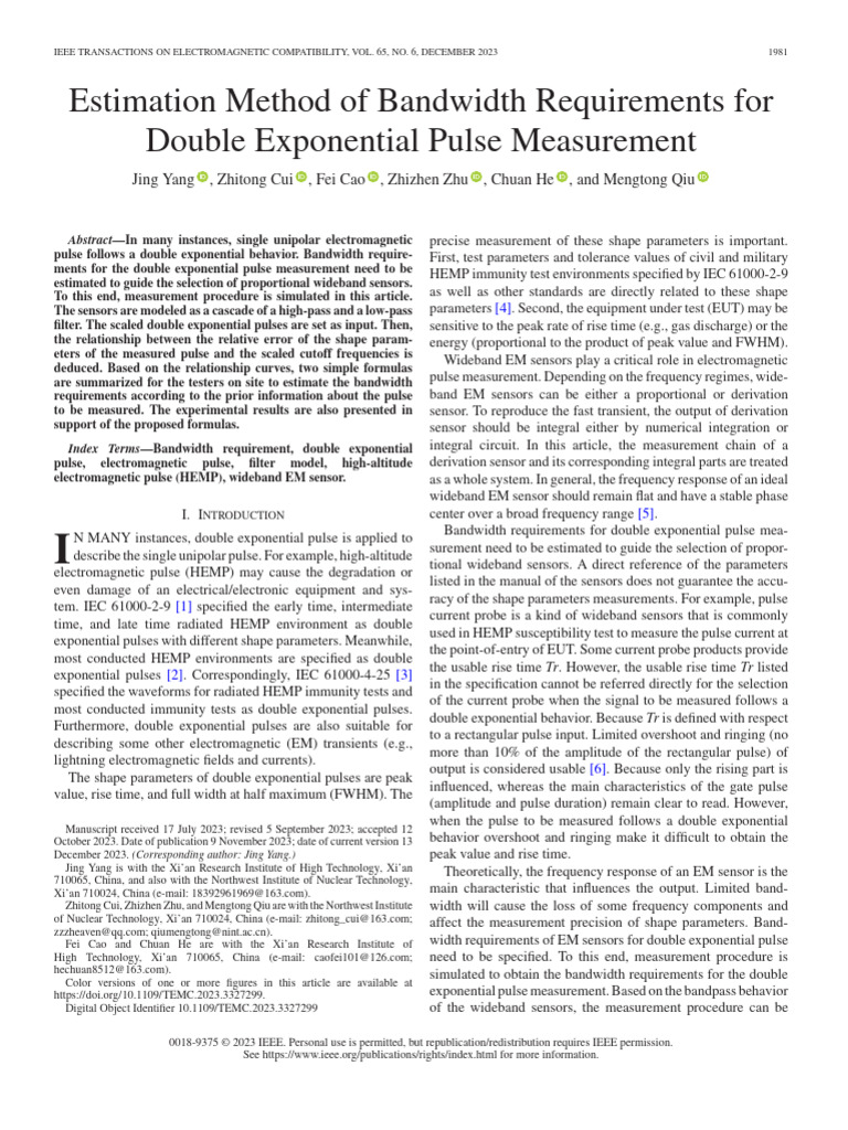 Estimation Method of Bandwidth Requirements For Double Exponential ...