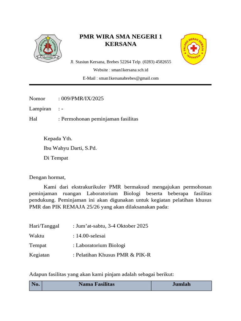 Surat Peminjaman Ruangan-2 | PDF